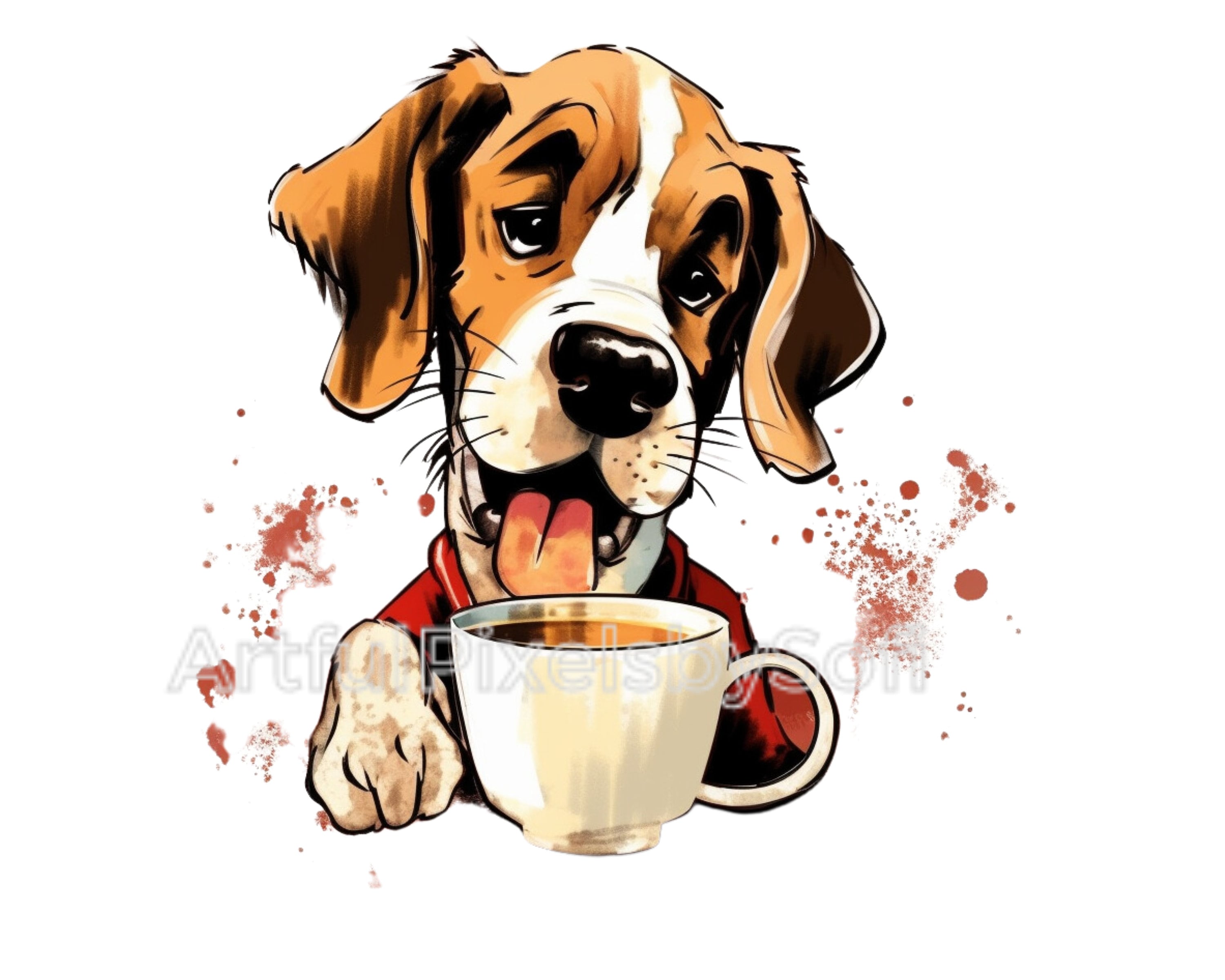 Imágenes Prediseñadas de perro café tonto divertido, 7 diseños, 406 DPI ...