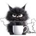 Grumpy Morning Coffee Cat Clipart, 11 Designs, 406 DPI, Cat PNG ...