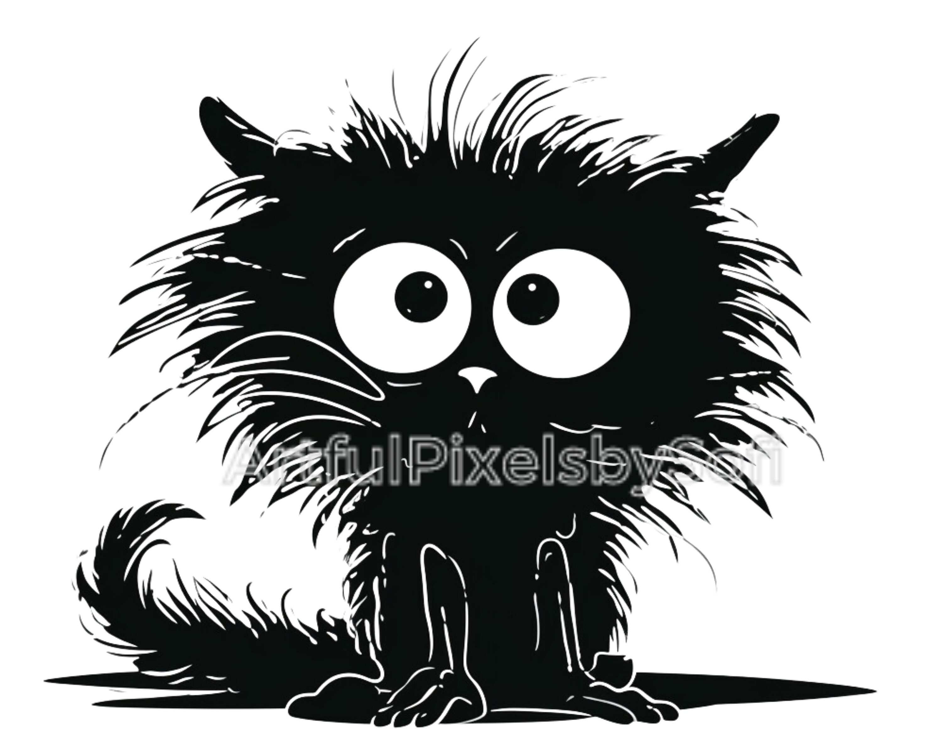 14 Grumpy Funny Crazy Cat Clipart, 14 Designs, 406 DPI, Printable,no ...