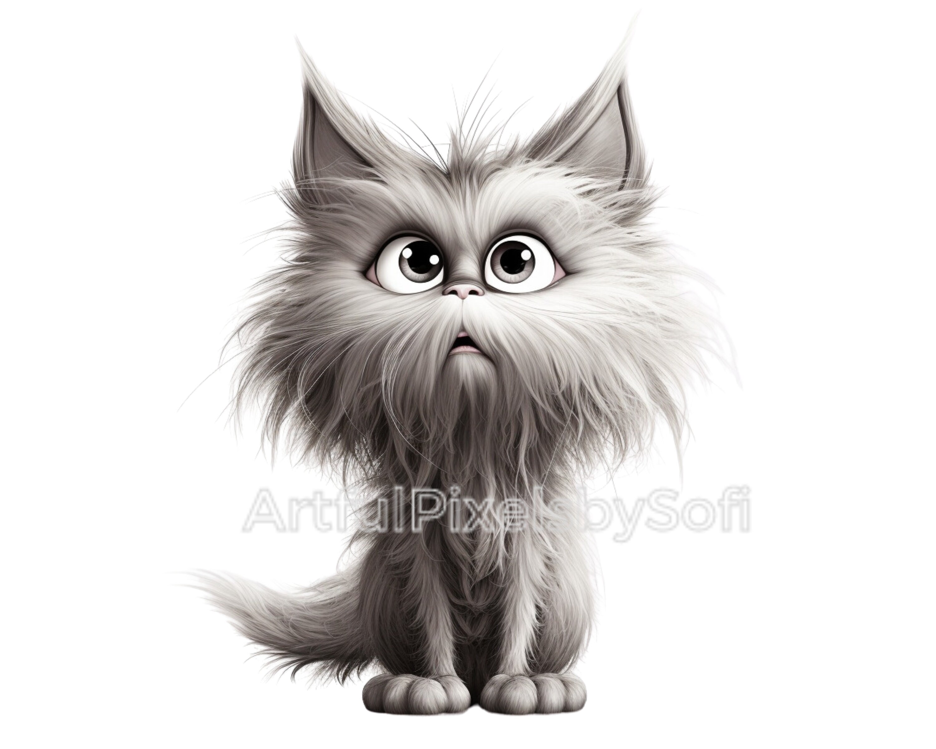 8 Crayon Cat Clipart, 8 Designs, 406 DPI, Printable,no Background ...