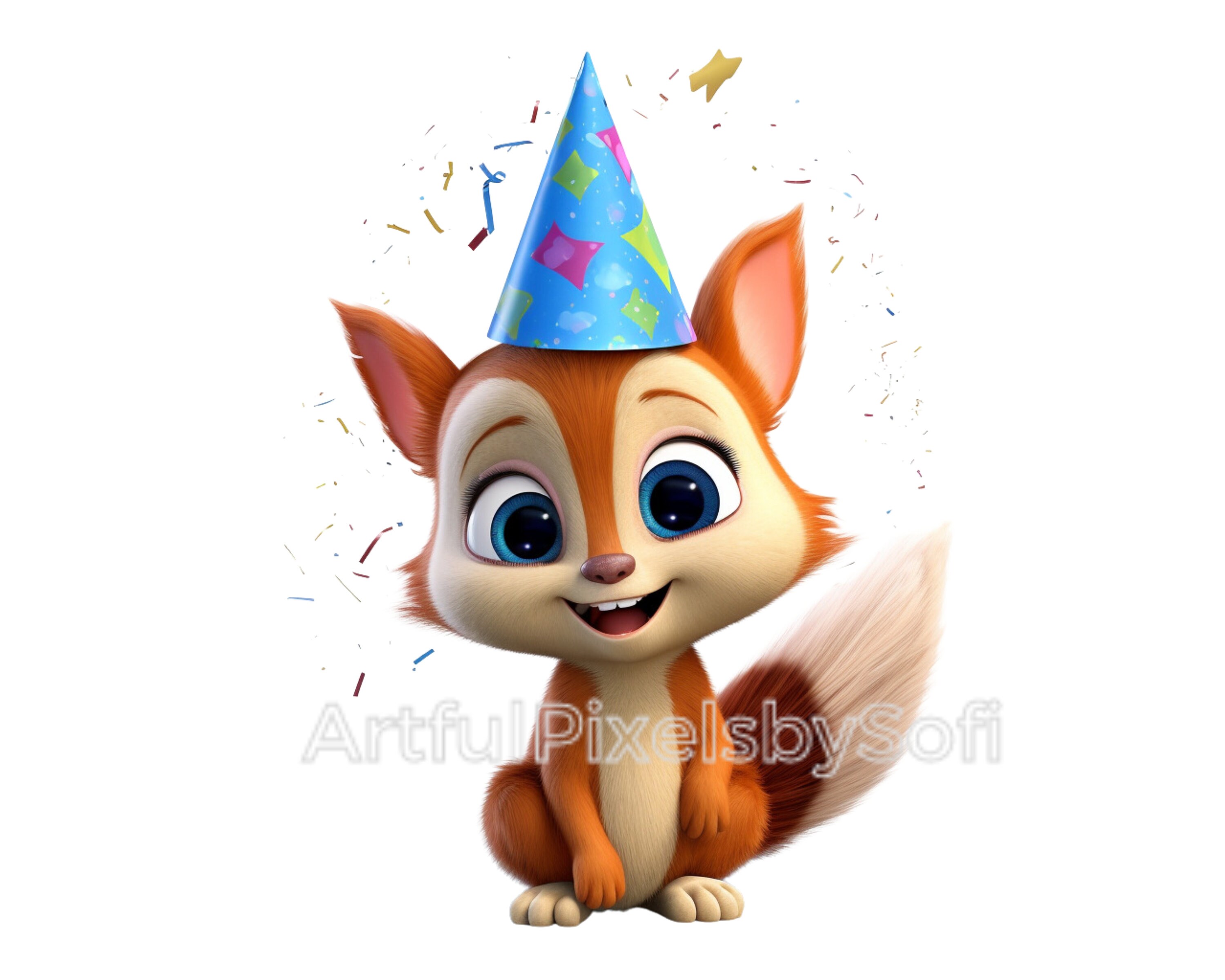 10 Party Animals Clipart Cute 10 Birthday Designs 406 DPI - Etsy