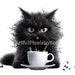 Grumpy Morning Coffee Cat Clipart, 11 Designs, 406 DPI, Cat PNG ...