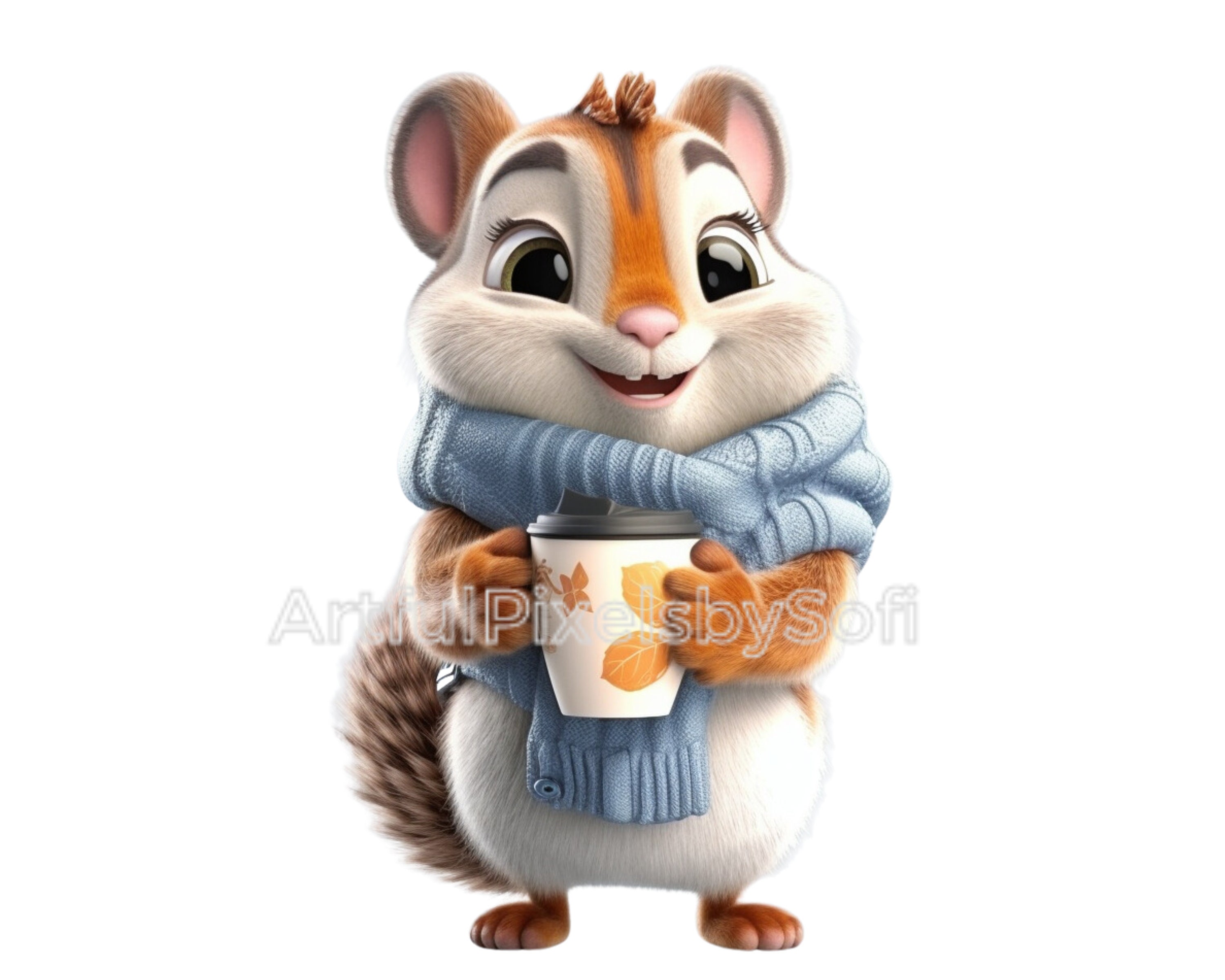 8 Coffee Squirrel Clipart, 8 Designs, 406 DPI, Printable,no Background ...
