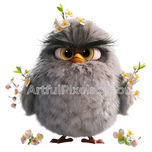 7 Grumpy Spring Bird Clipart, 7 Designs, 406 DPI, Printable,no ...