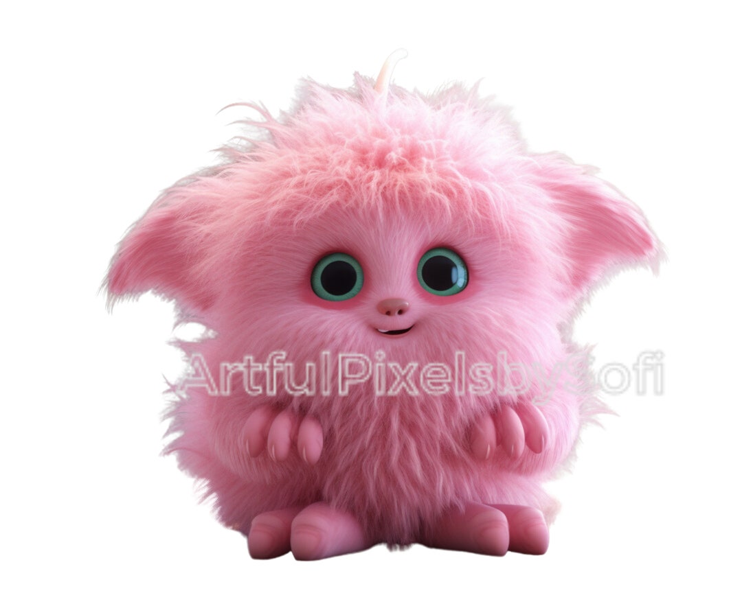 16 Cute Pink Monster Clipart, 16 Designs, 406 DPI, Printable,no ...