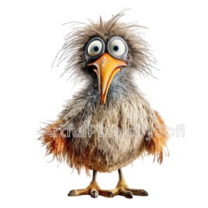 12 Funny Fluffy Bird Clipart, 12 Designs, 406 DPI, Printable,no ...