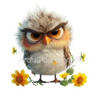 7 Grumpy Spring Bird Clipart, 7 Designs, 406 DPI, Printable,no ...