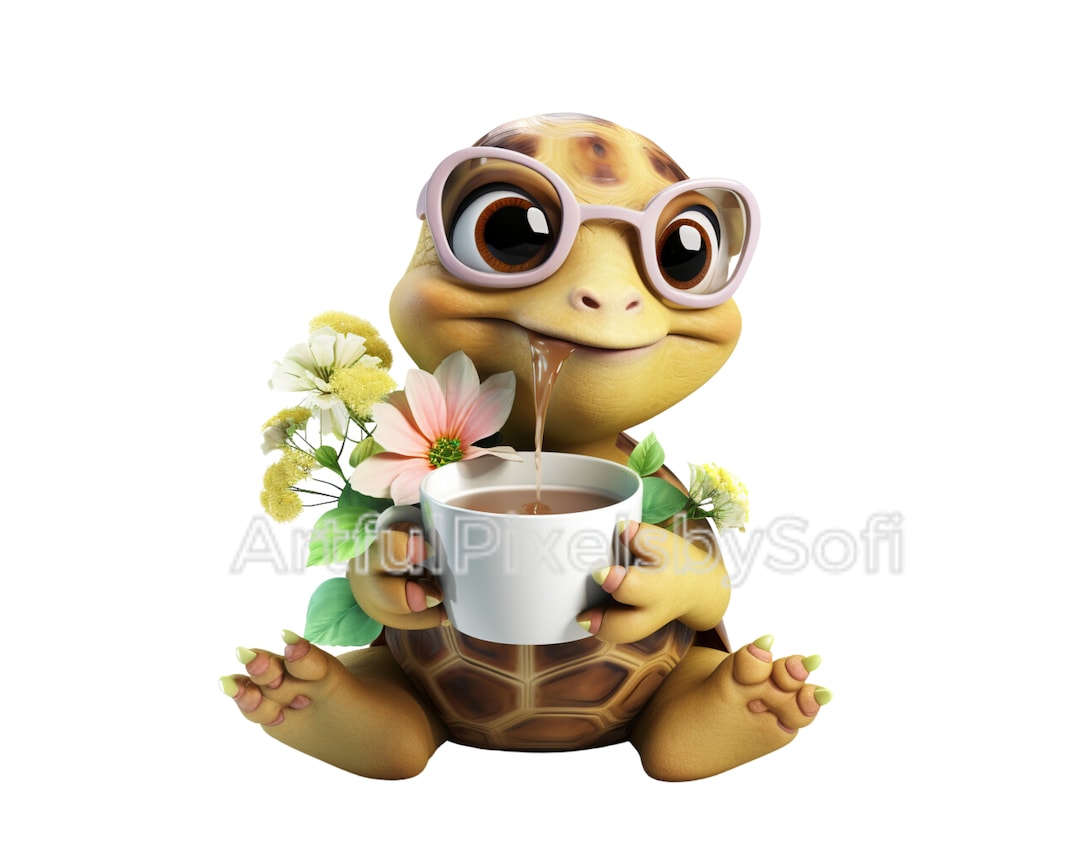 5 Cute Turtle Clipart, 5 Designs, 406 DPI, Printable,no Background ...