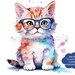 Cute Cat Watercolor Clipart Bundle, 15 High Quality Jpgs , 406 DPI ...