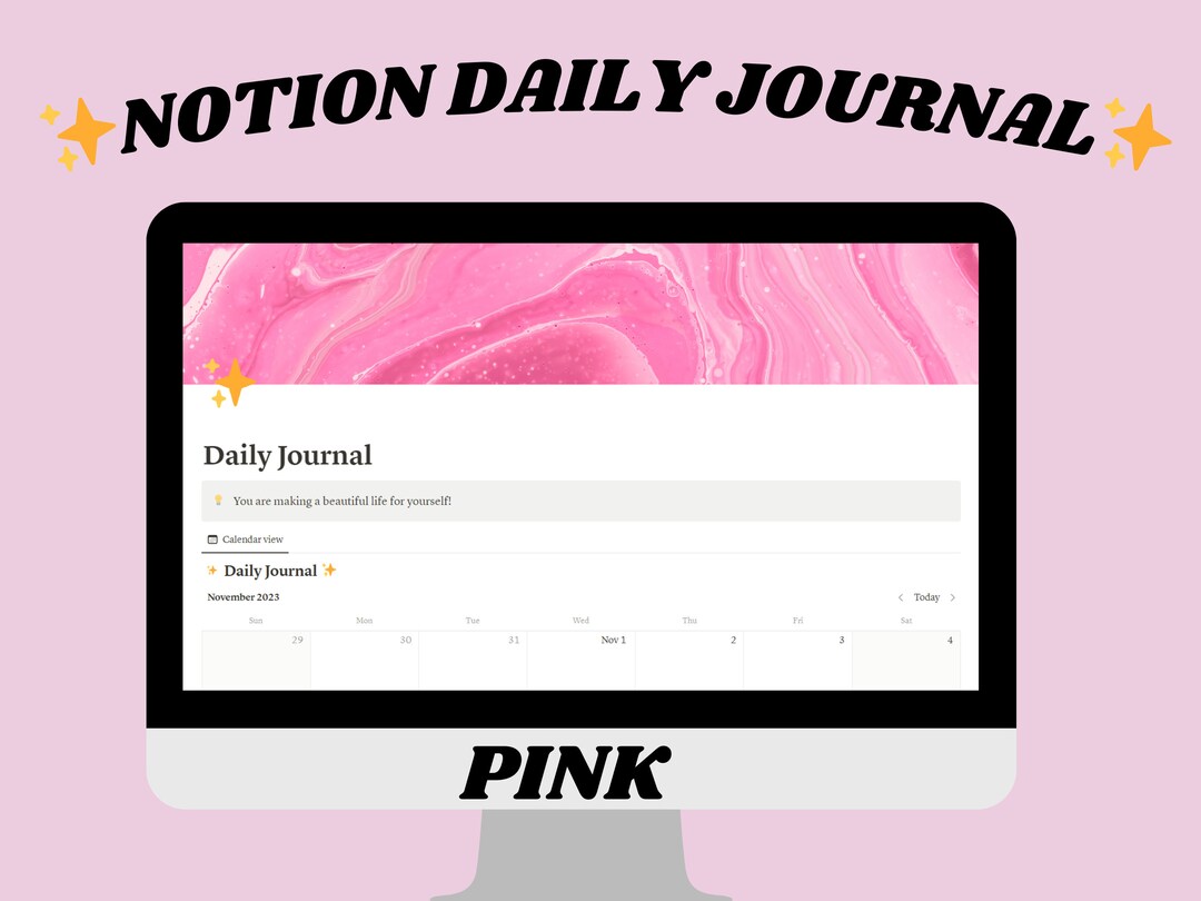 Notion Daily Journal Template Notion Dashboard Notion Templates Digital ...