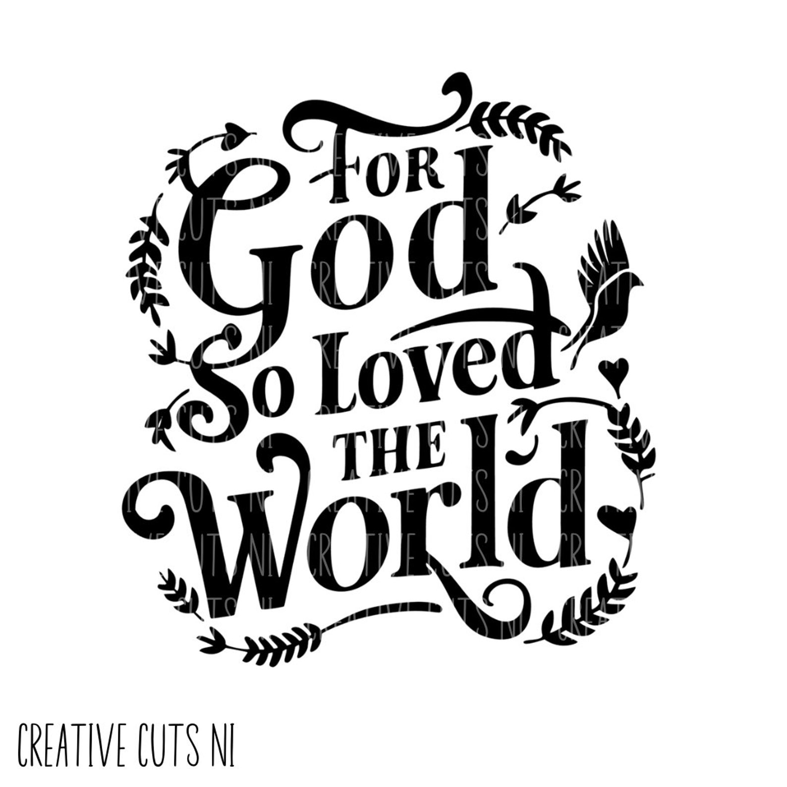 For God so Loved the World Svg File Digital Download Cross Svg ...