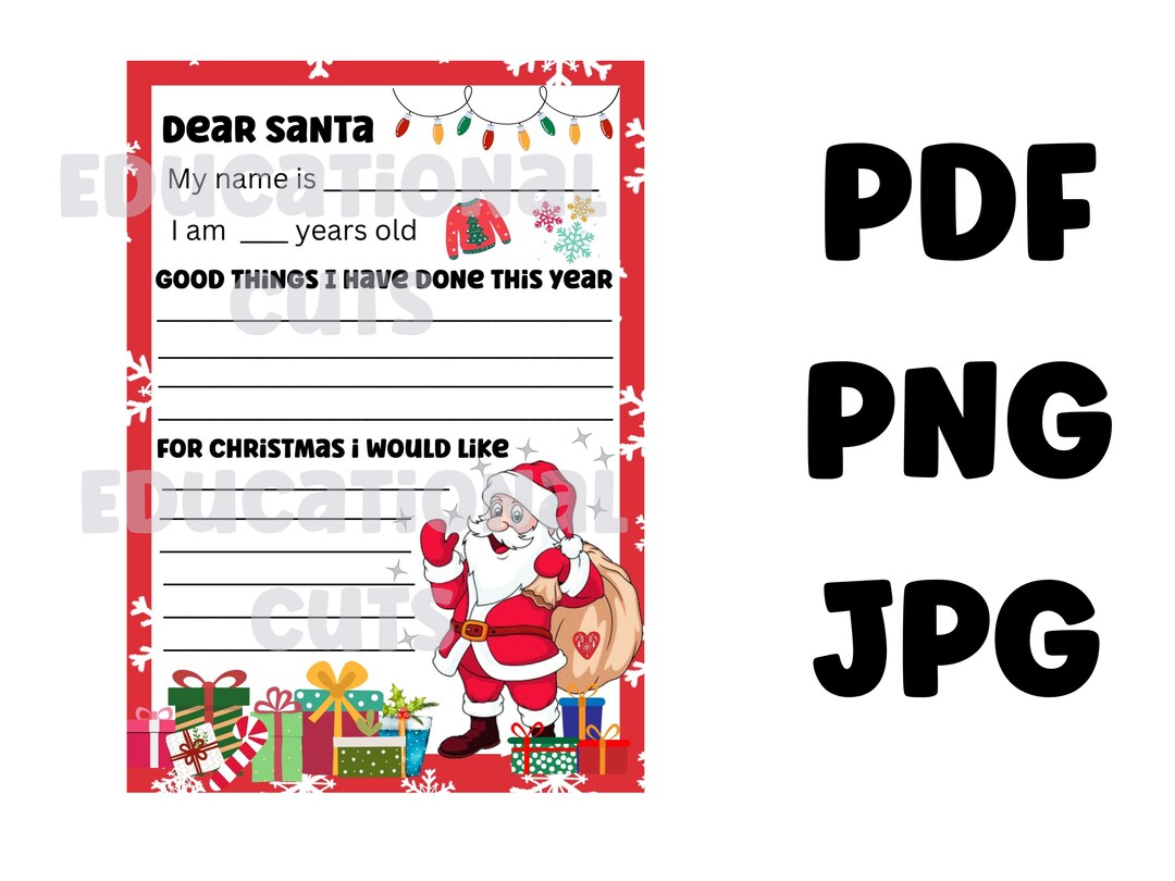 Santa Letter, Printable A4. Pdf, Png or Jpg Format - Etsy Australia