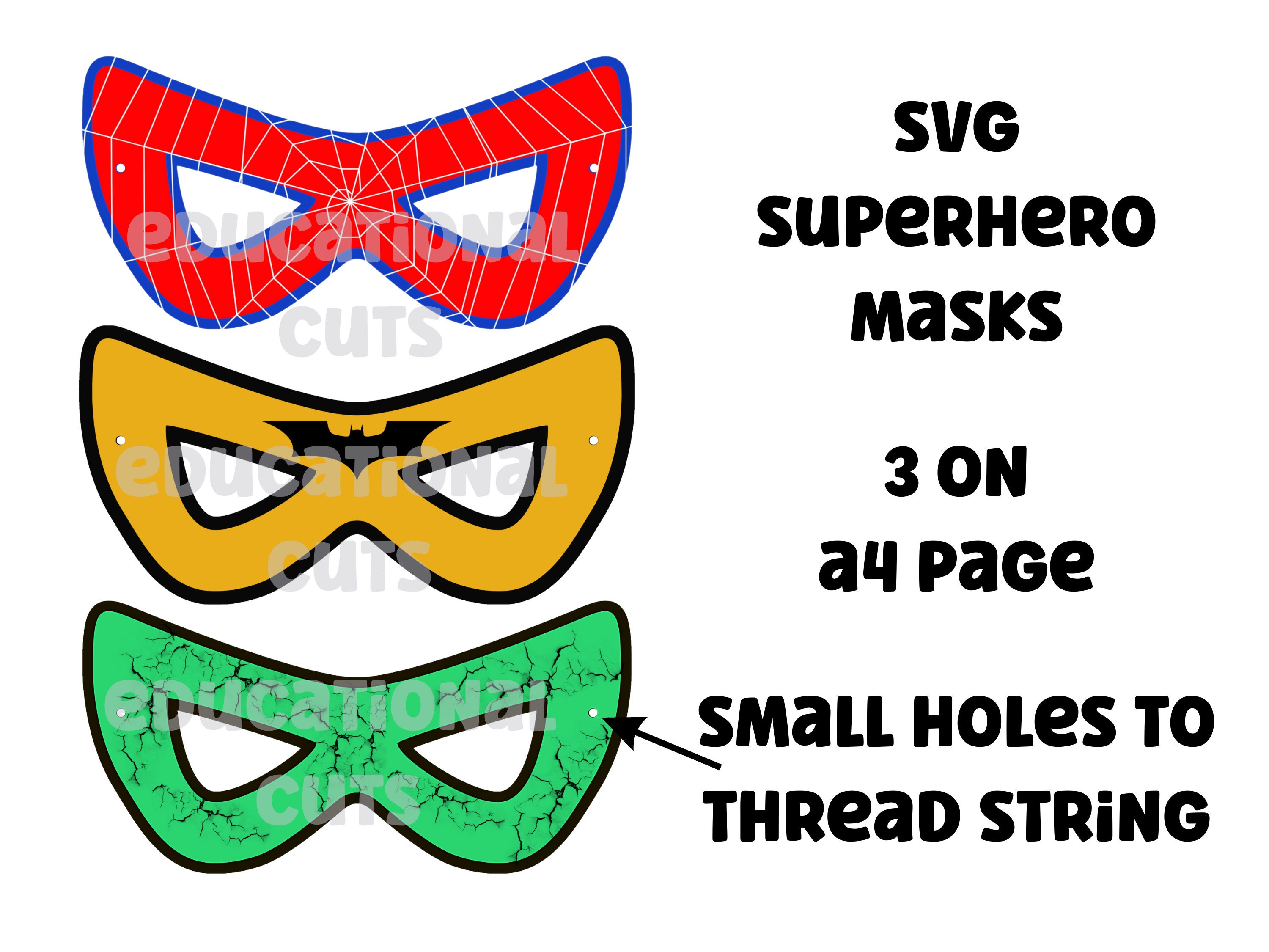 Svg Super Hero Masks. A4 Page. Quick and Easy Resources - Etsy