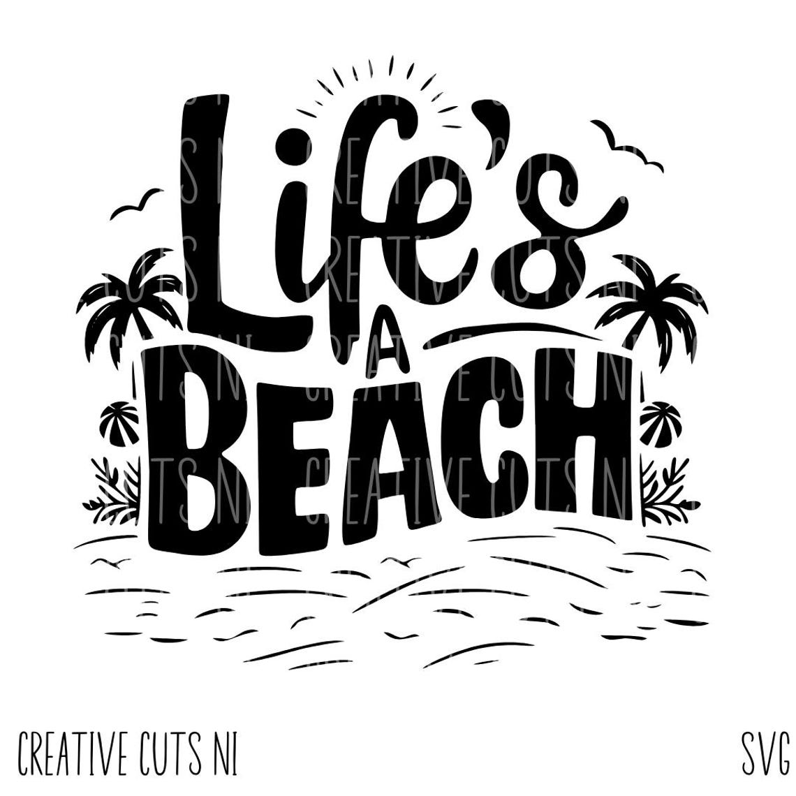 Lifes a Beach Svg Beach Holiday Svg T-shirt Svg Designs - Etsy