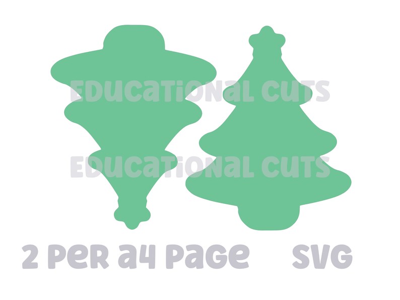 Svg Christmas Tree. 2 on a A4 Page. Quick and Easy Download Templates ...