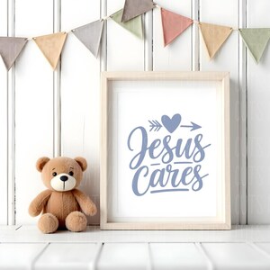 Jesus Cares Svg File Digital Download Cross Svg Christian Svg Bible ...