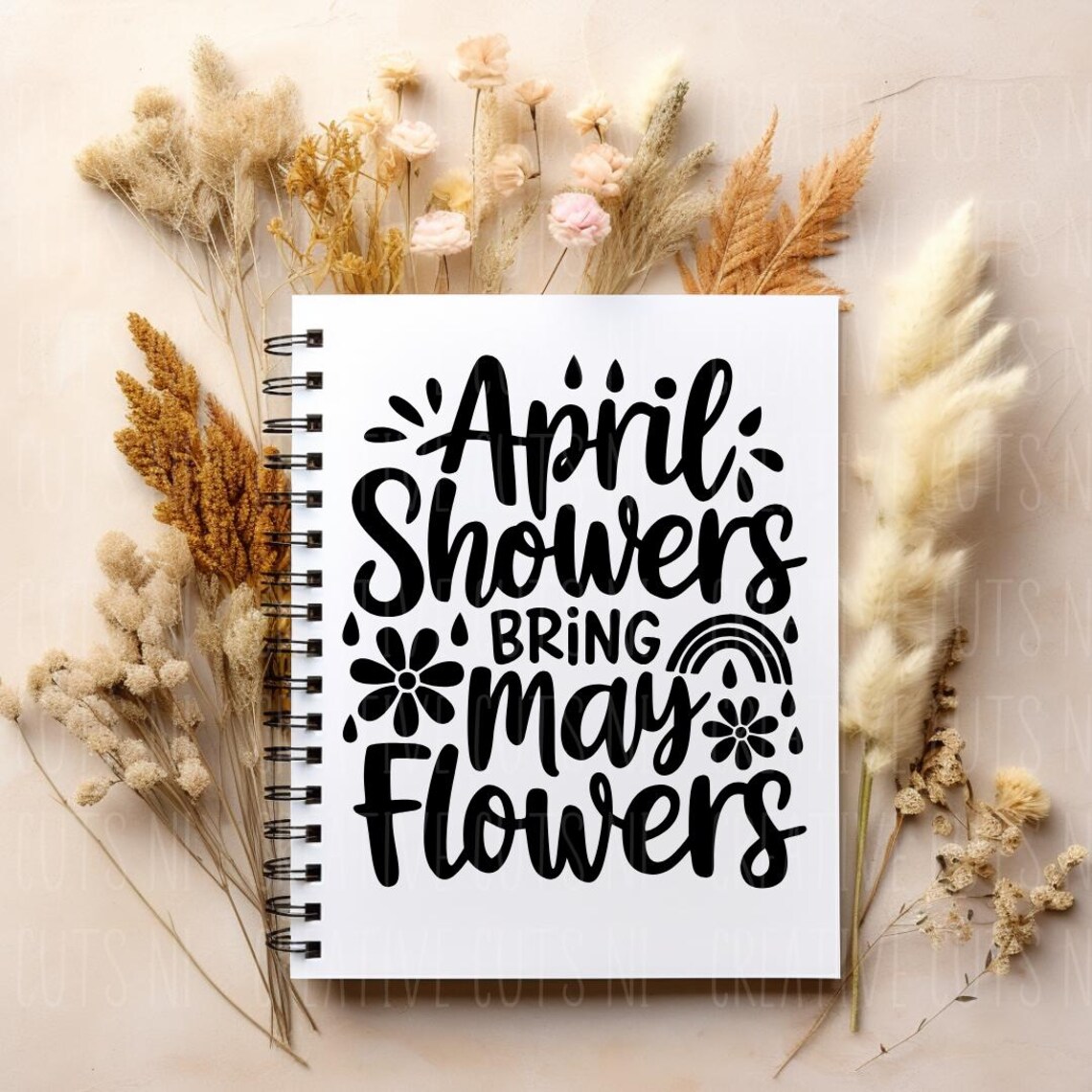 April Showers Bring May Flowers SVG for Cricut & Silhouette, Flower ...