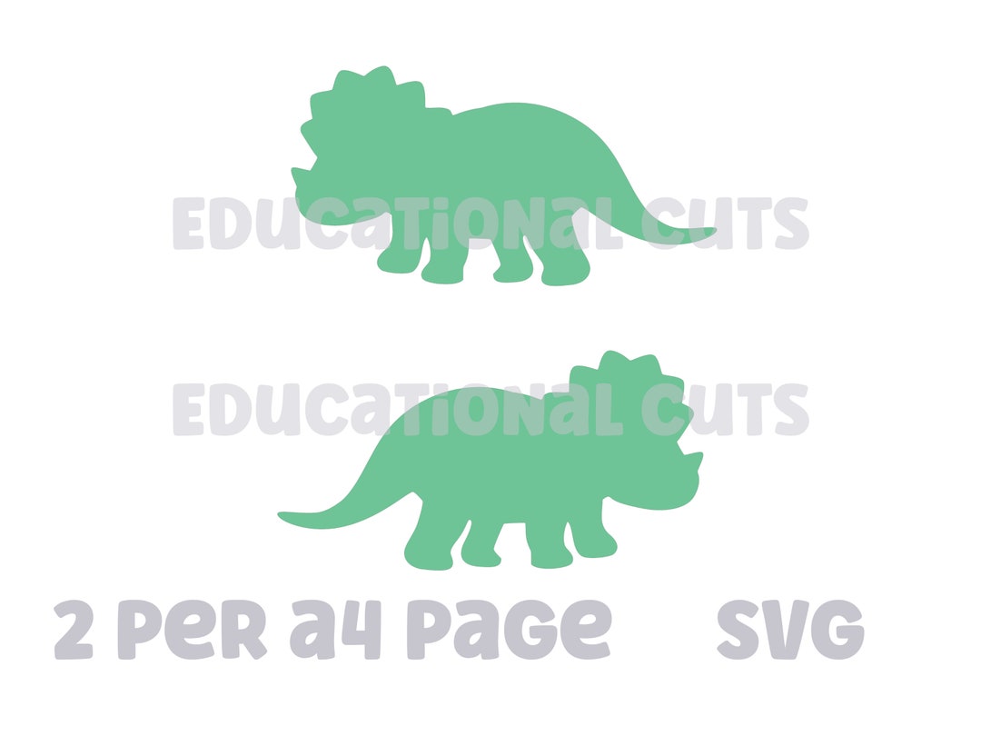 Svg Dinosaur. 2 on a A4 Page. Quick and Easy Download Templates. Cut ...