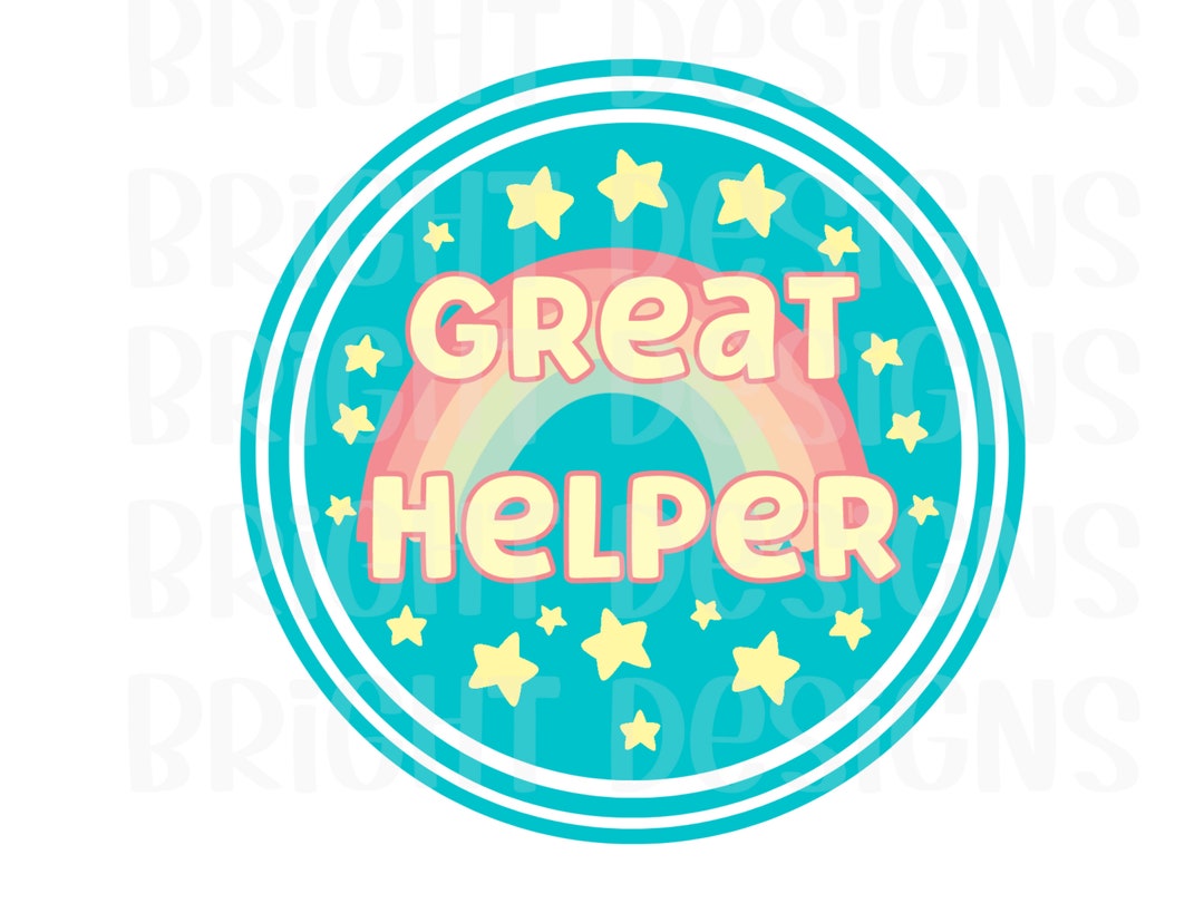 Great Helper Stickers, Print and Cut, Cut File Compatible With Cricut ...