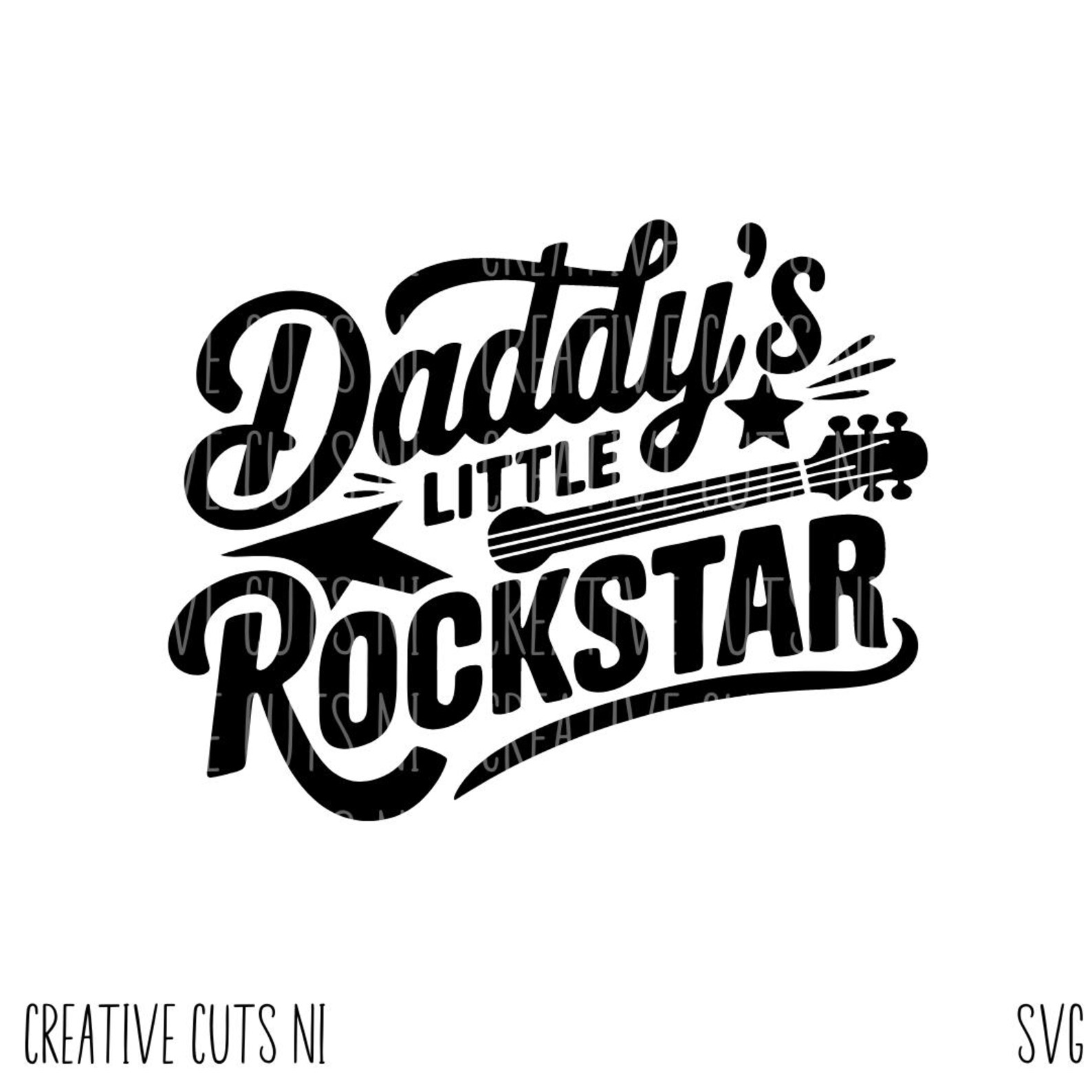 Daddys Little Rockstar Svg Music Svg Cut File Cricut File Digital File ...