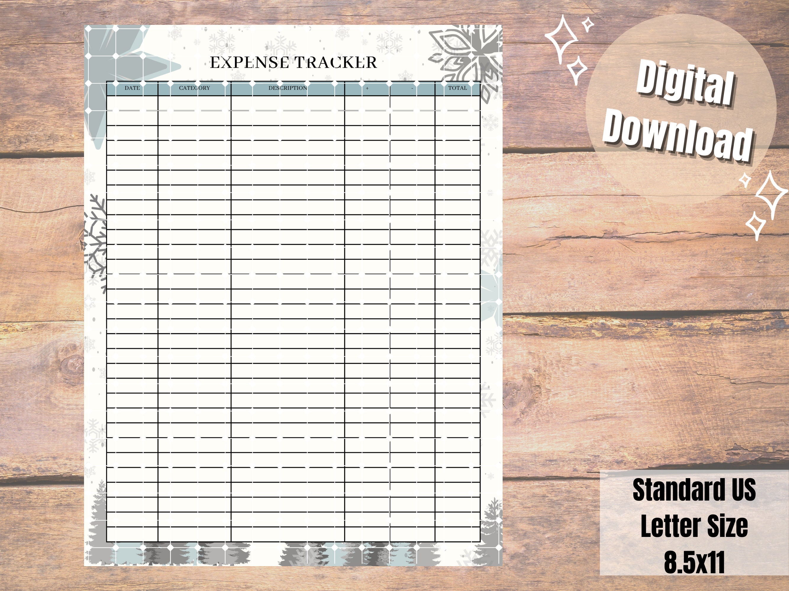 Budget Worksheet | Winter Trees | Paycheck Worksheet | Budget Planner ...