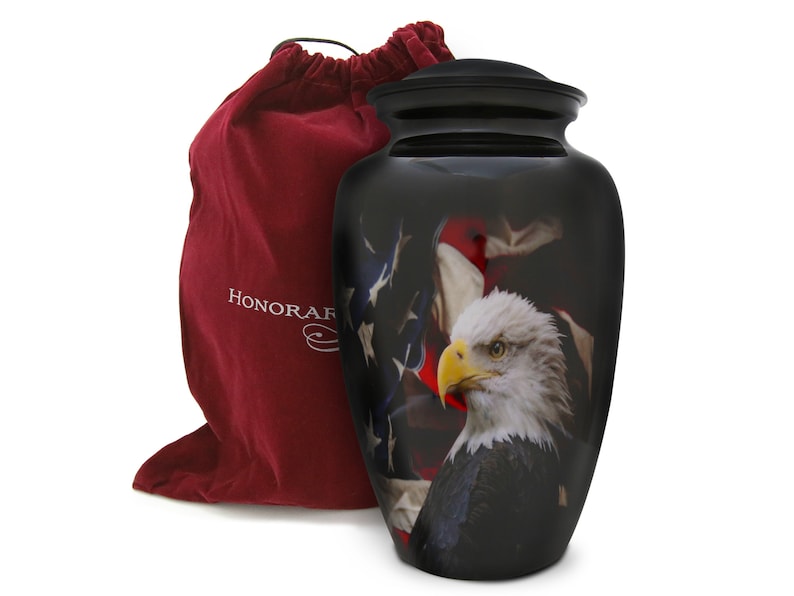 Patriotic Eagle Cremation Keepsake Box for Human Ashes - Cremation Urn ...