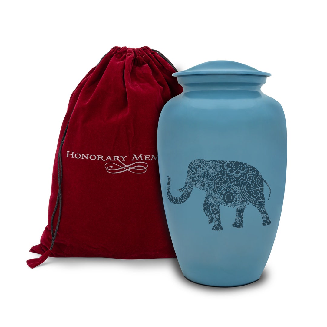 Indian Elephant Cremation Urn for Adult Human Ashes - Adult Burial Urn ...