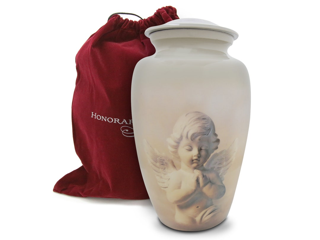 Angel's Blessing Cremation Urn for Adults With Velvet Bag - Urns for ...