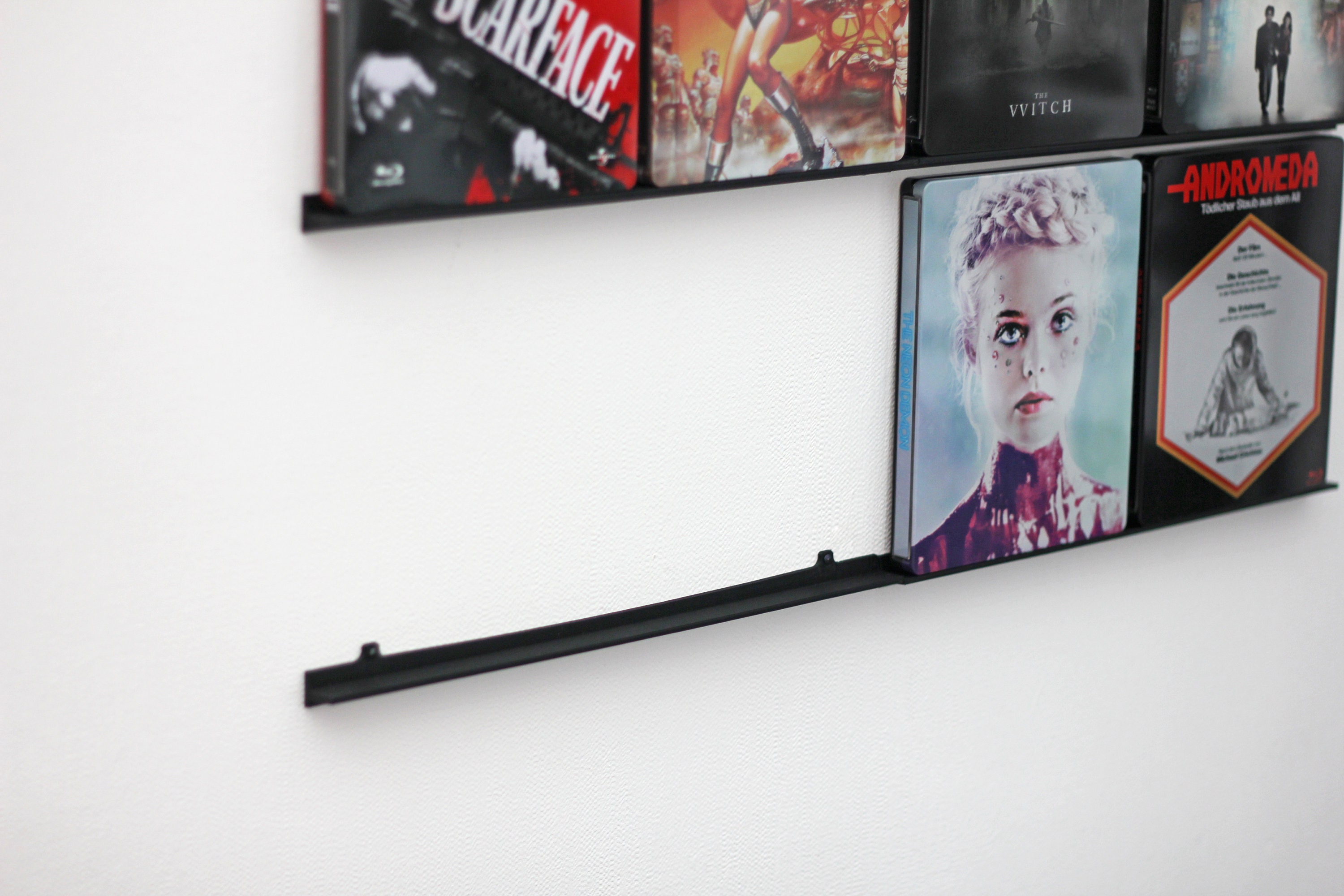 DVD and Bluray Bar, Wall Mount, Display Shelf for 8 Films, Steelbook, Holder, Wall Mount, Video ...