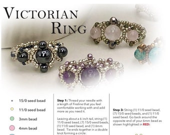 BEADING TUTORIAL Garland Ring - Etsy