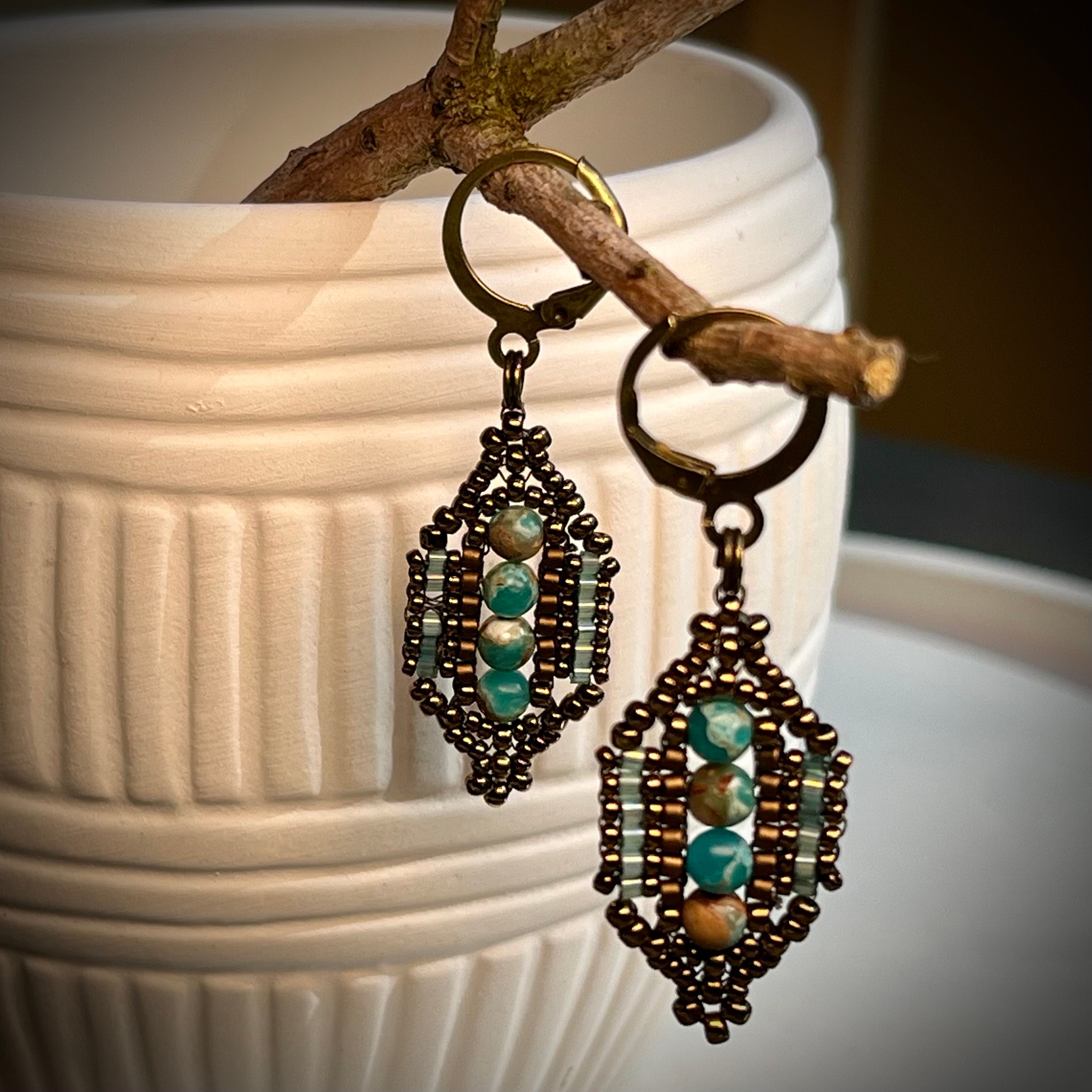 BEADING TUTORIAL - Cathedral Ring and Earrings - Etsy