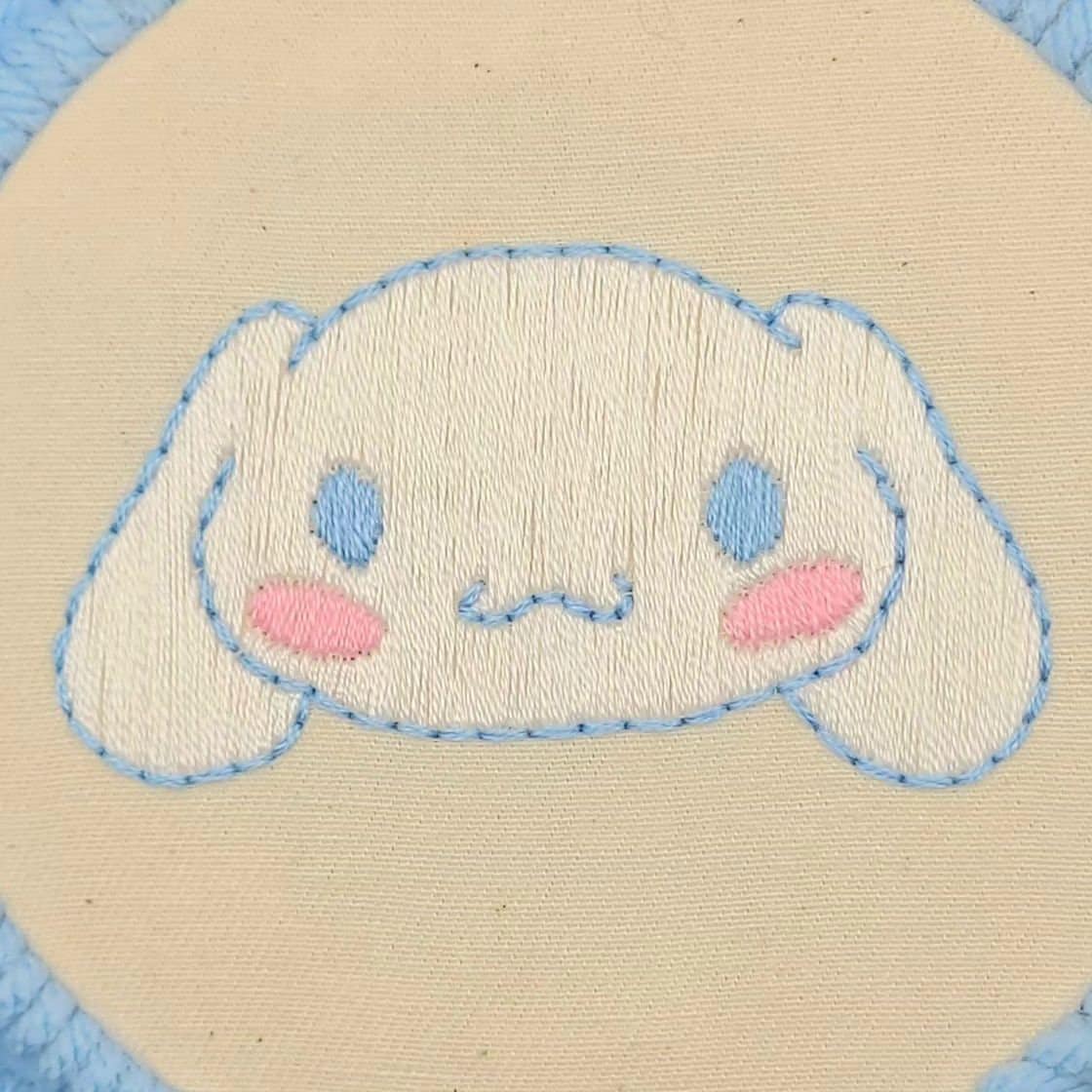 Cinnamoroll Embroidery Hoop Art With Crocheted Border - Etsy