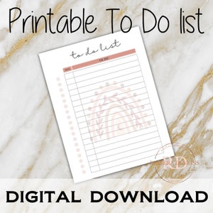 To Do List | Boho Rainbow Daily to Do List | Letter | A4 | A5 | Half ...