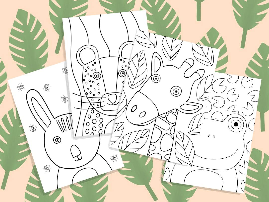 Unique Animal Colouring Pages, 10 Printable Sheets for Kids, Summer Art ...