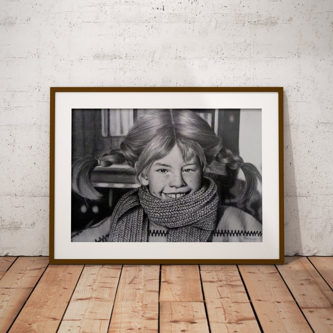 Limited Edition Print Pippi Drawing Illustration, Realistic, Postcard ...
