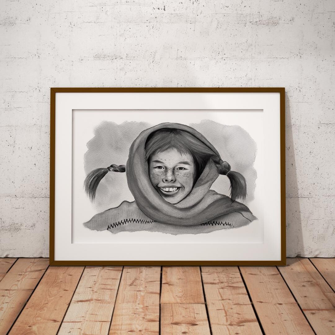 Limited Edition Print Pippi Drawing Watercolor, Illustration, Realistic ...