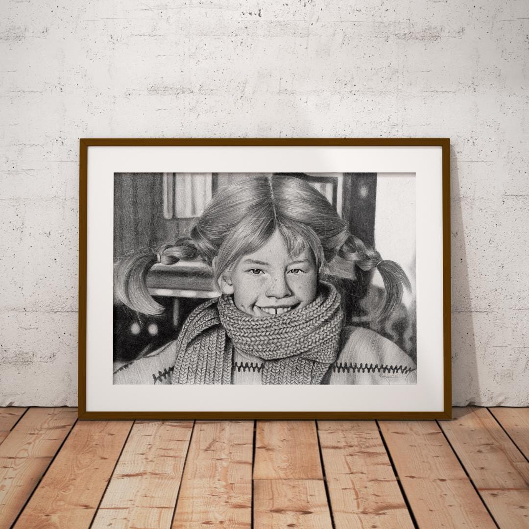 Limited Edition Print Pippi Drawing Illustration, Realistic, Postcard ...