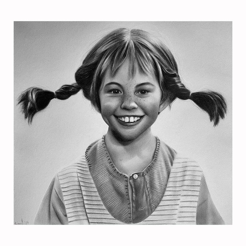 Limited Edition Print Pippi Drawing Illustration, Realistic, Postcard ...