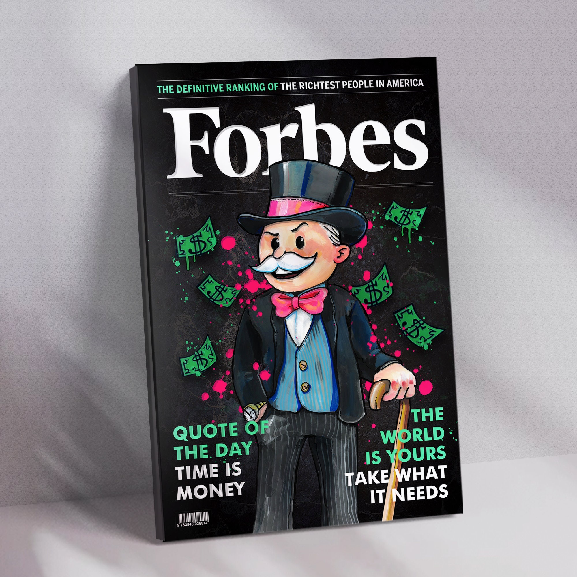 Monopoly Man Forbes Magazine Pop Art Mural Inspirational - Etsy