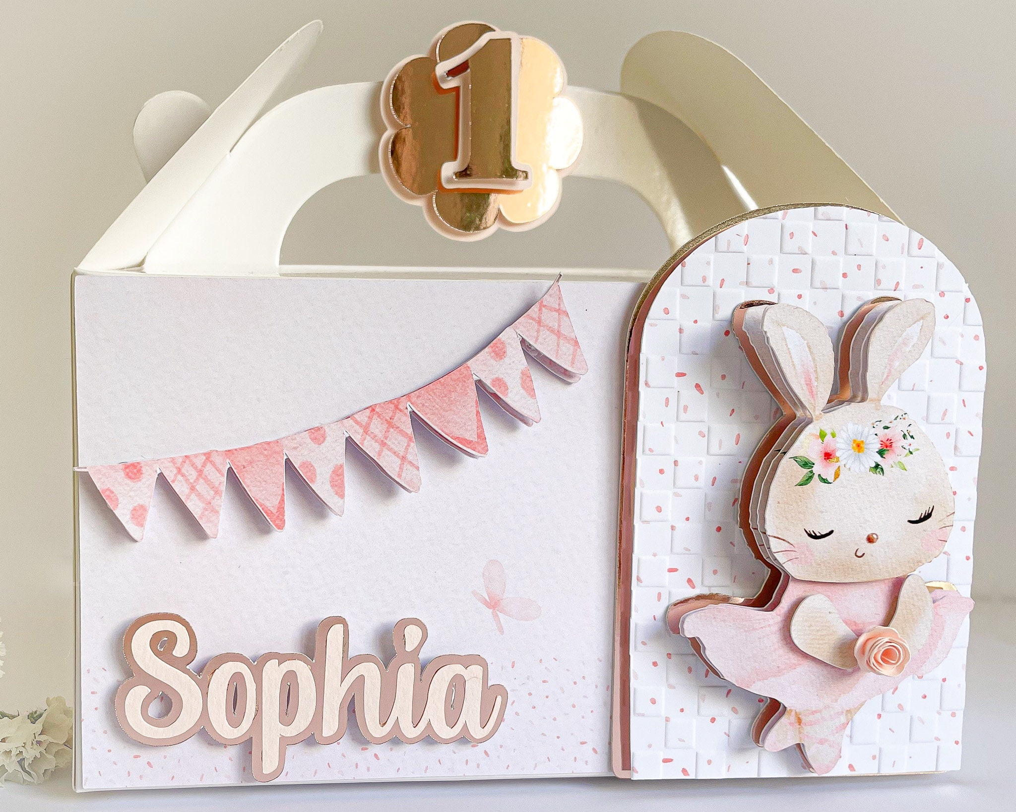 Bunny Box Birthday Favors, Ballerina Party Treat Boxes, Customizable ...