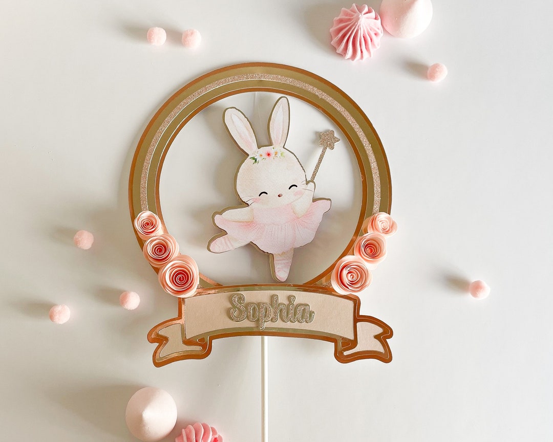 Bunny Ballerina Cake Topper for Personalized Birthday Decoration, Some ...