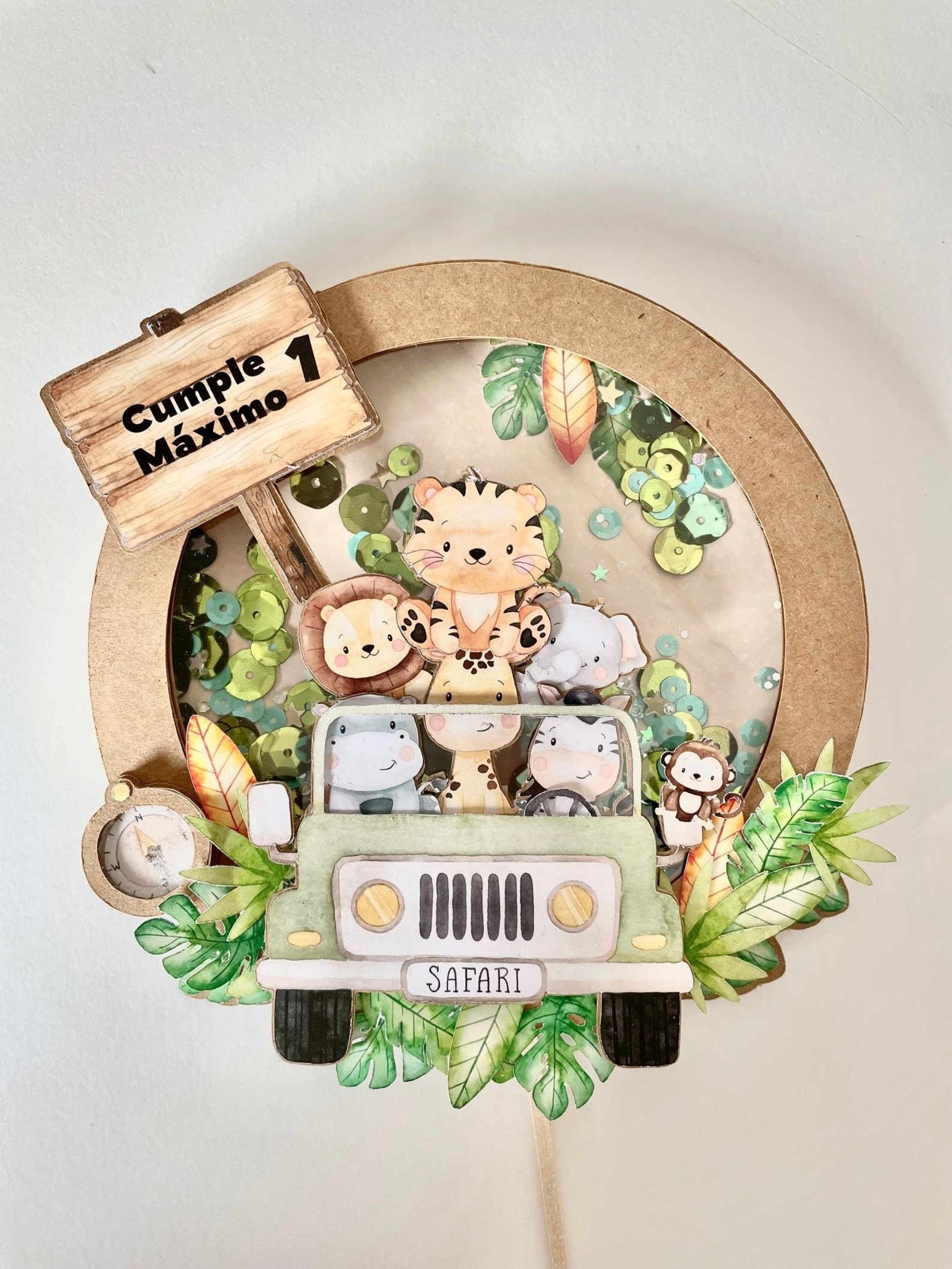 Safari Cake Topper, Safari Party Decorations, Personalized Safari Cake ...