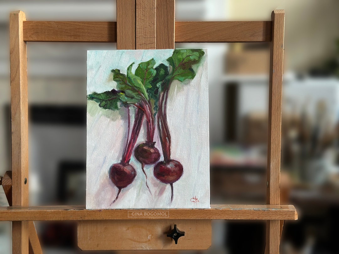 BEETROOT Oil Painting Original Still Life Kitchen Art Veggies Artwork ...