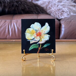 Miniature Flower Painting, Yellow Wild Rose, 4x4 Rosehip Gallery Wall ...