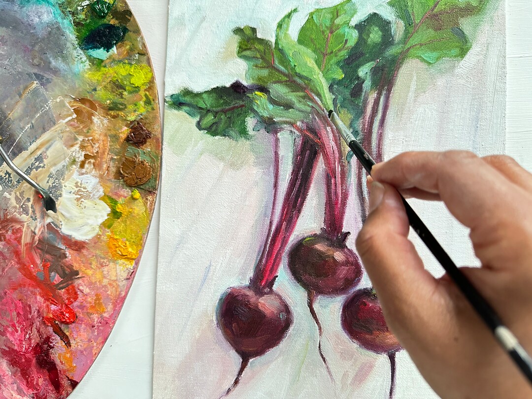 BEETROOTS Oil Painting Original Still Life Vegetables Farm House ...