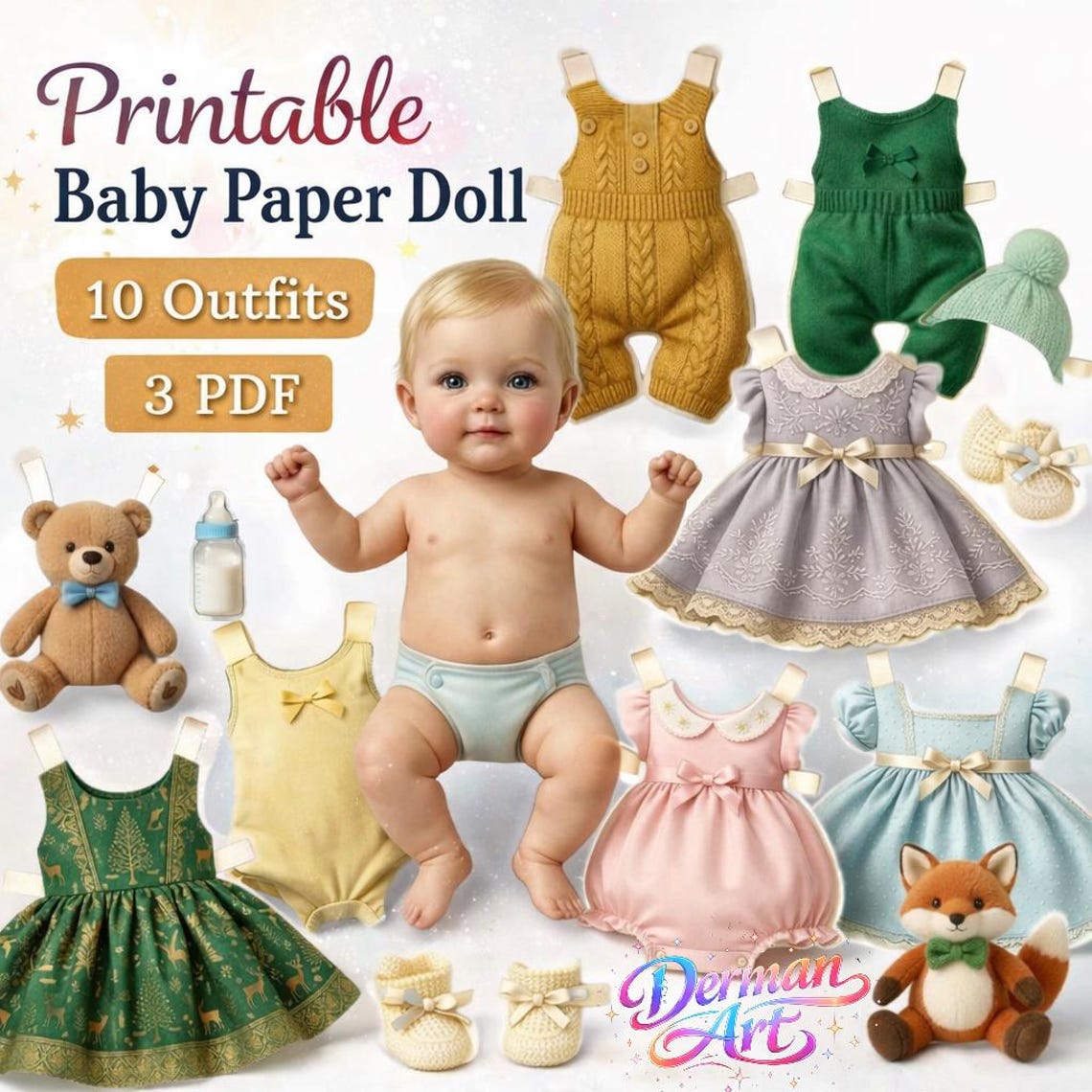 Printable Paper Doll Set - Etsy