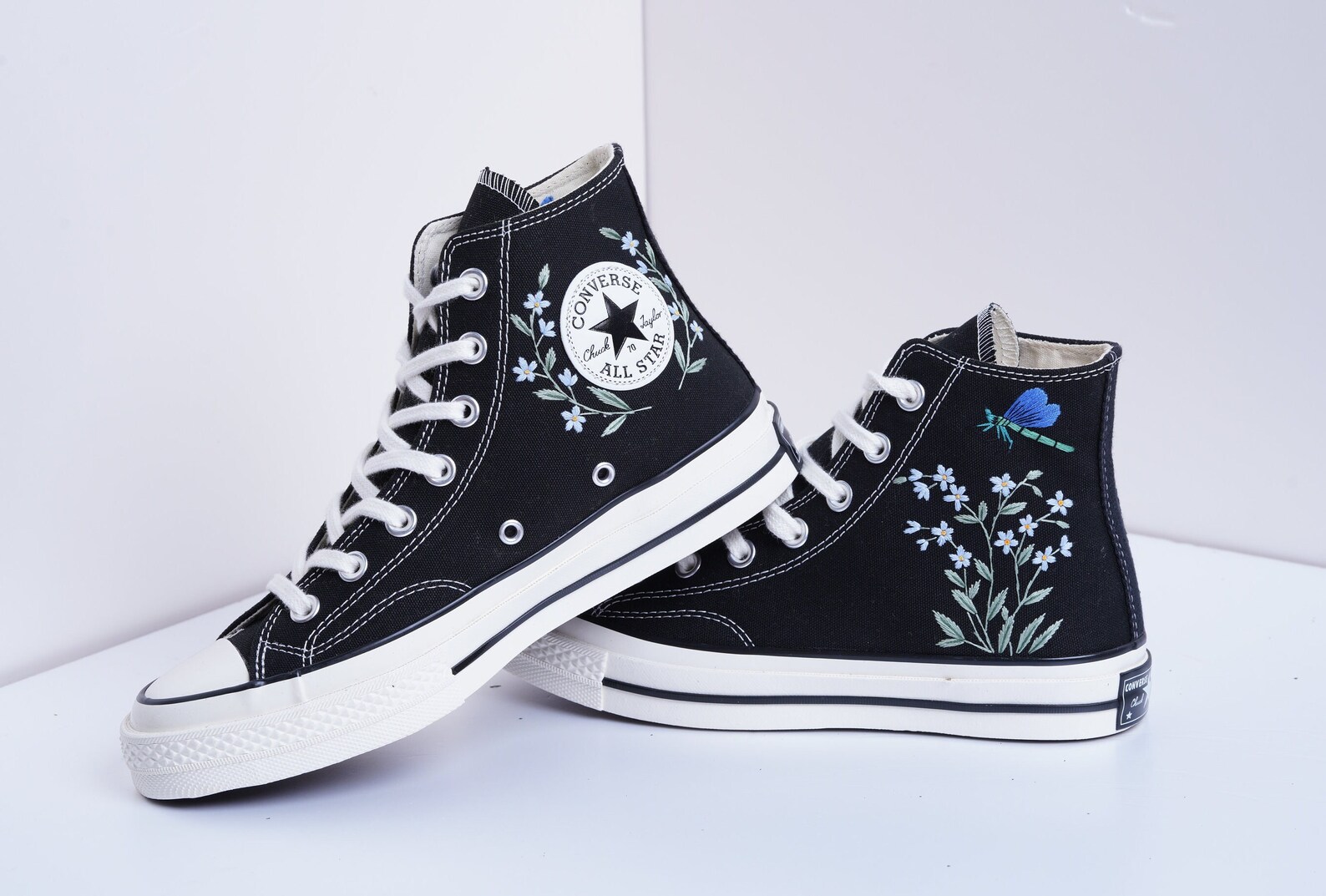 Dragonfly Embroidered Converse Chuck Taylor 1970S: Custom Floral ...