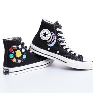 Planets, Stars, Moons, Universe Embroidered Shoes, Custom Embroidered ...
