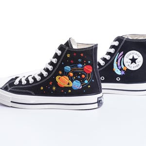Custom Embroidered Converse, Planets, Stars, Moons, Universe ...