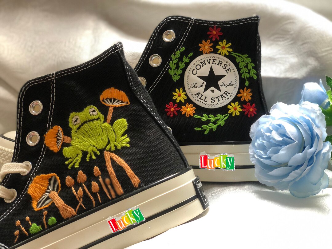 Embroidery Converse Frog and Mushroom Embroidery Wedding Gifts ...